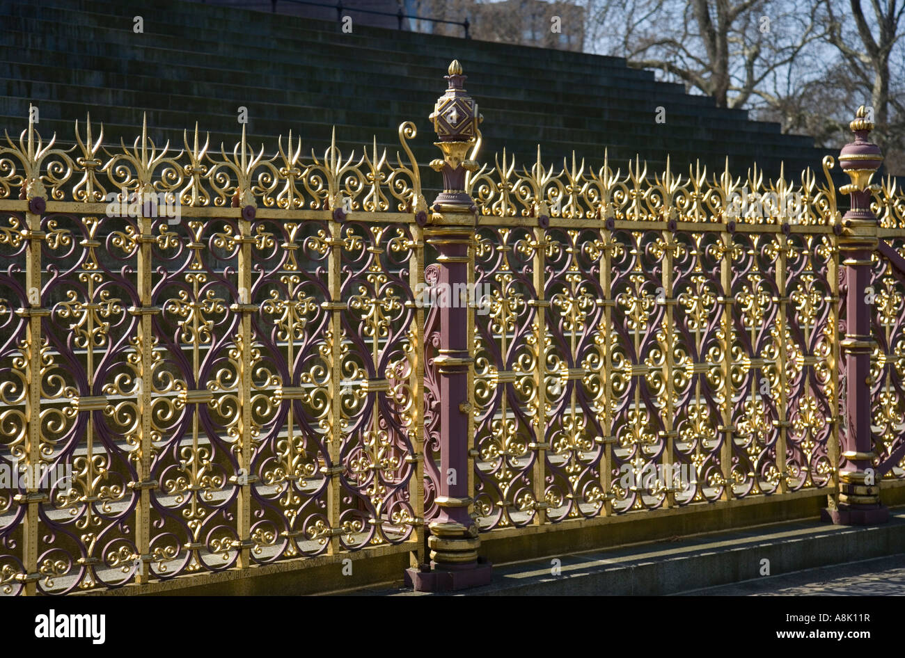 Gilded Railings Surrounding Albert Memorial UK London Stock Photo - Alamy