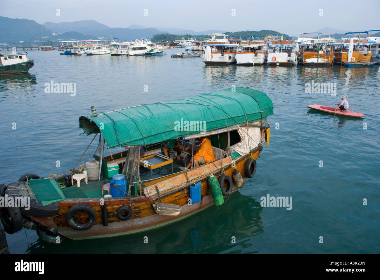 Asia China Hong Kong new territories sai kung harbour boats Stock Photo - Alamy