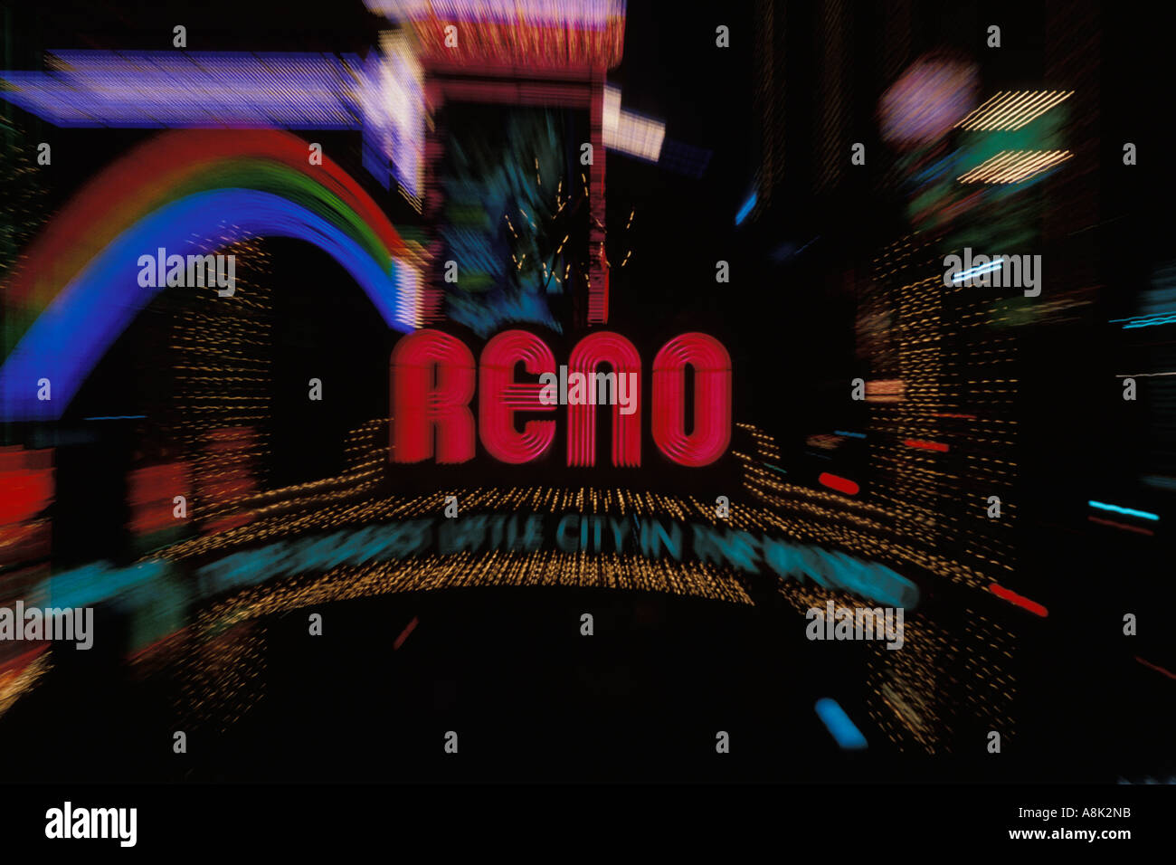 Nevada, Reno, Reno Arch Stock Photo - Alamy