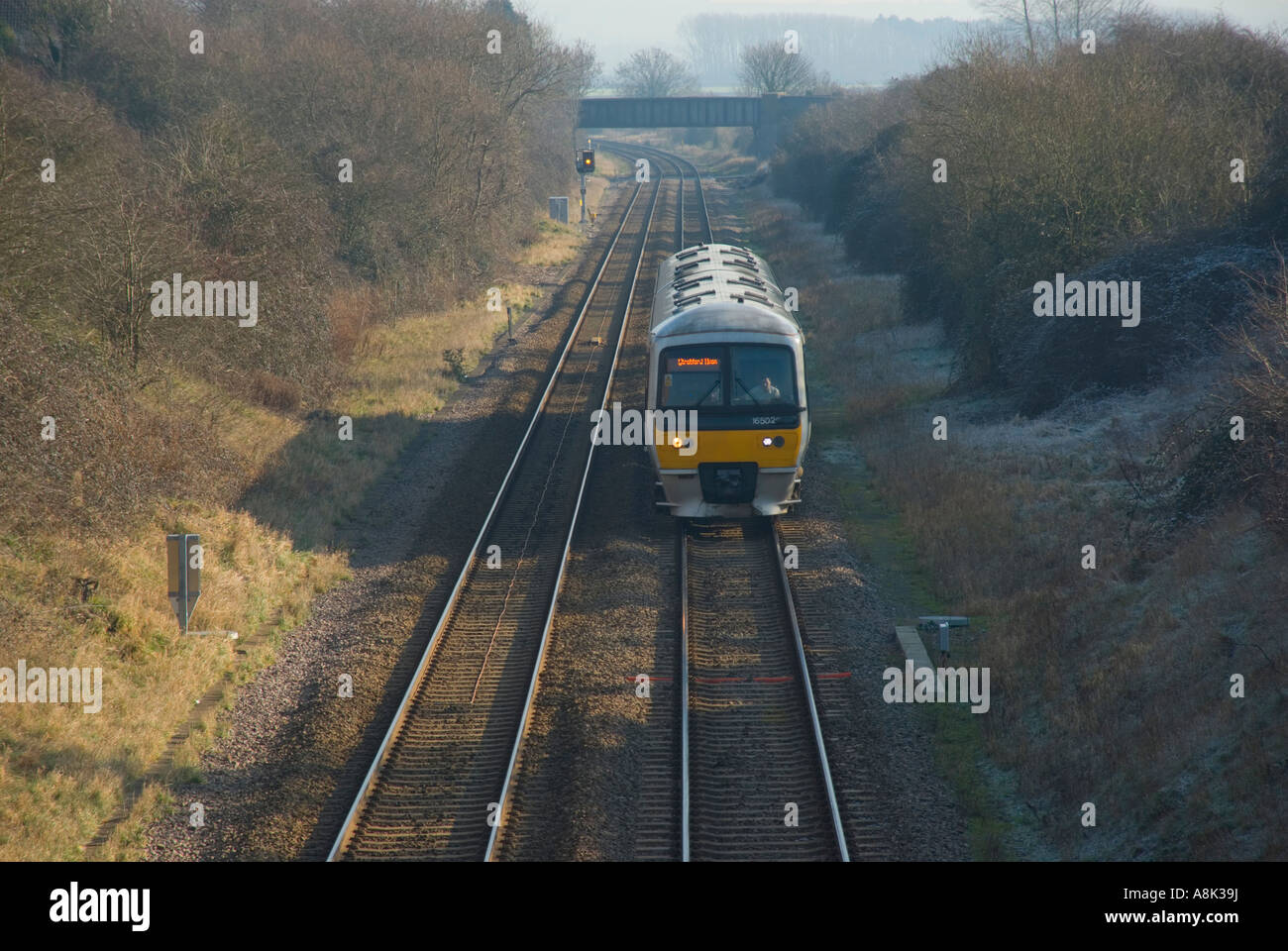 train exterior uk winter front Stock Photo - Alamy