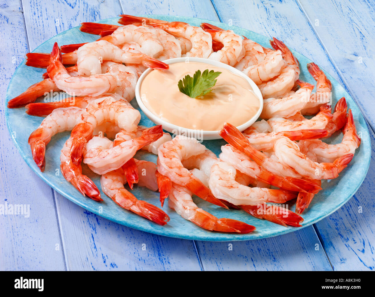KING PRAWNS WITH MARIE ROSE SAUCE Stock Photo - Alamy