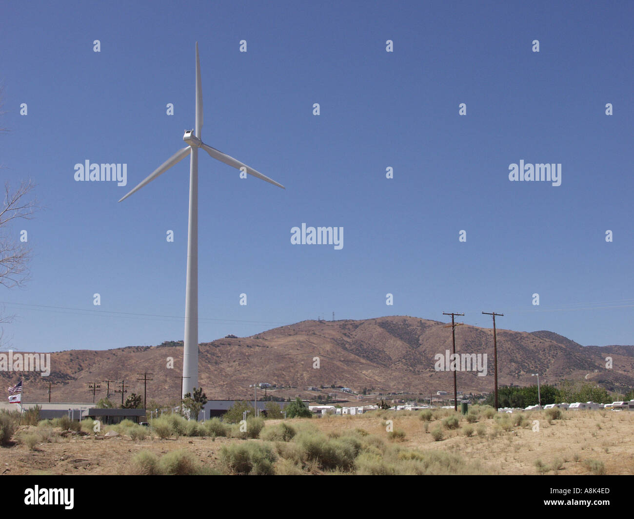 LARGE WIND TURBINE in high desert, Palmdale California Stock Photo - Alamy