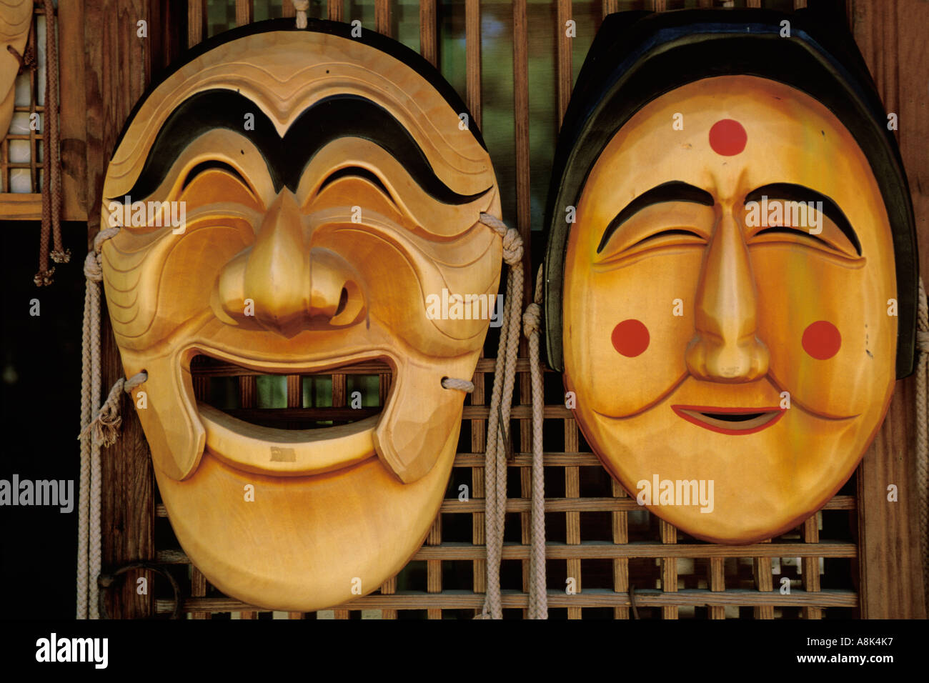 South Korea, Hahoe Village, Wooden masks, Yangban and Pune Stock Photo ...