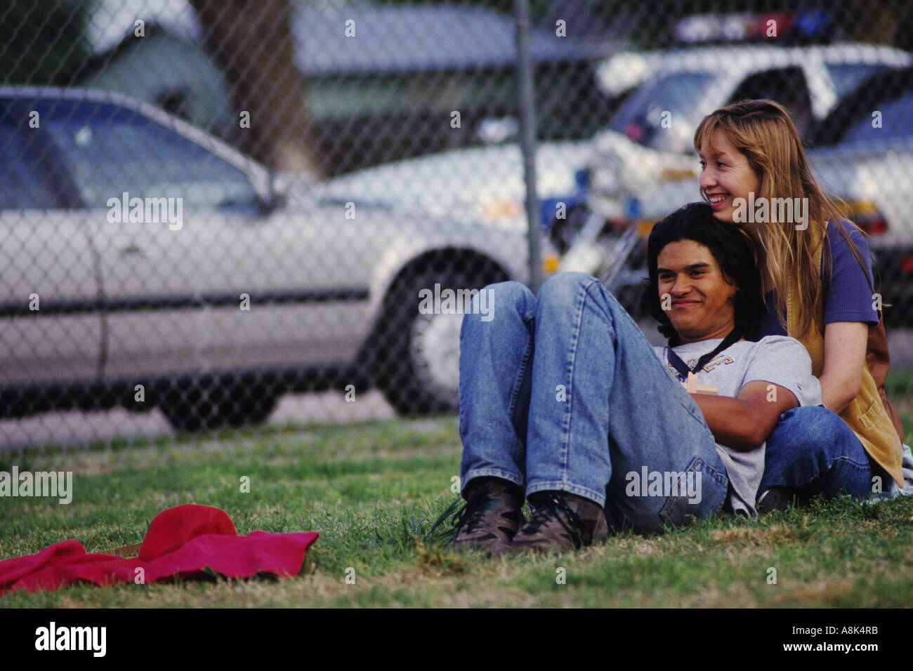 Police laughing young people hi-res stock photography and images - Alamy