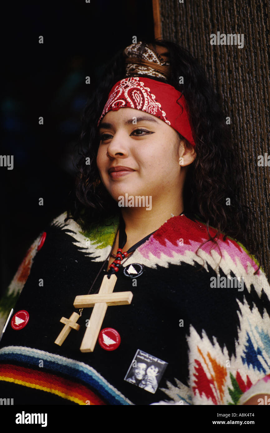 Young Latina woman at a UFW rally, California. 1994 Stock Photo - Alamy
