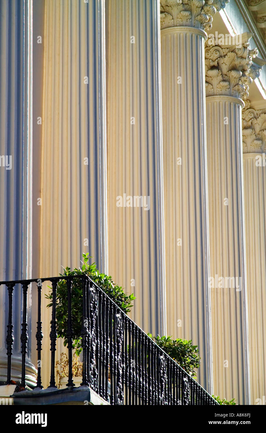 Close up of strong graphic shapes of architectural columns ...