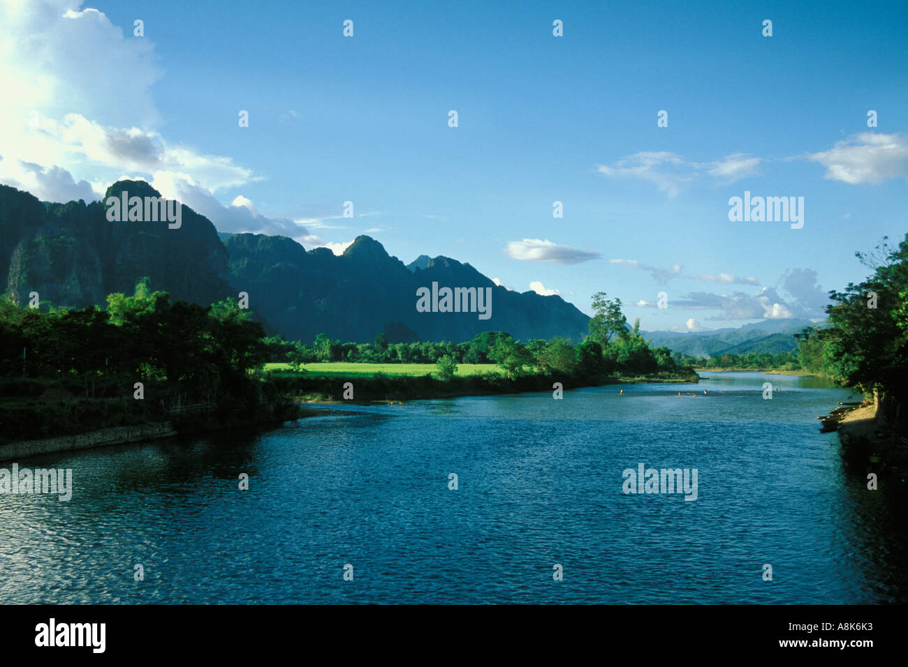 Laos, Vang Vieng, River view Stock Photo - Alamy