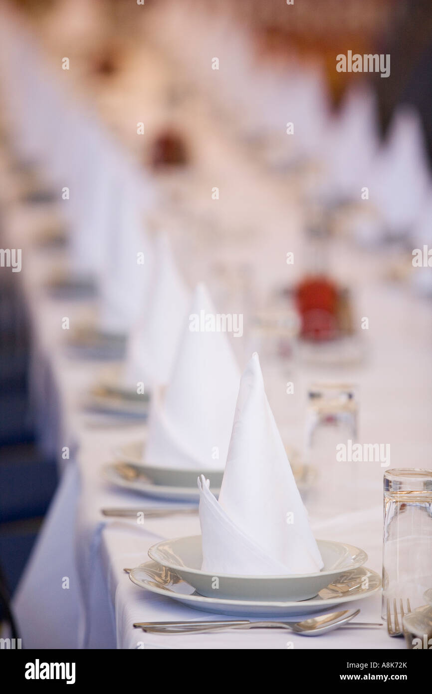 Table Set Ready for Dinner Stock Photo - Alamy