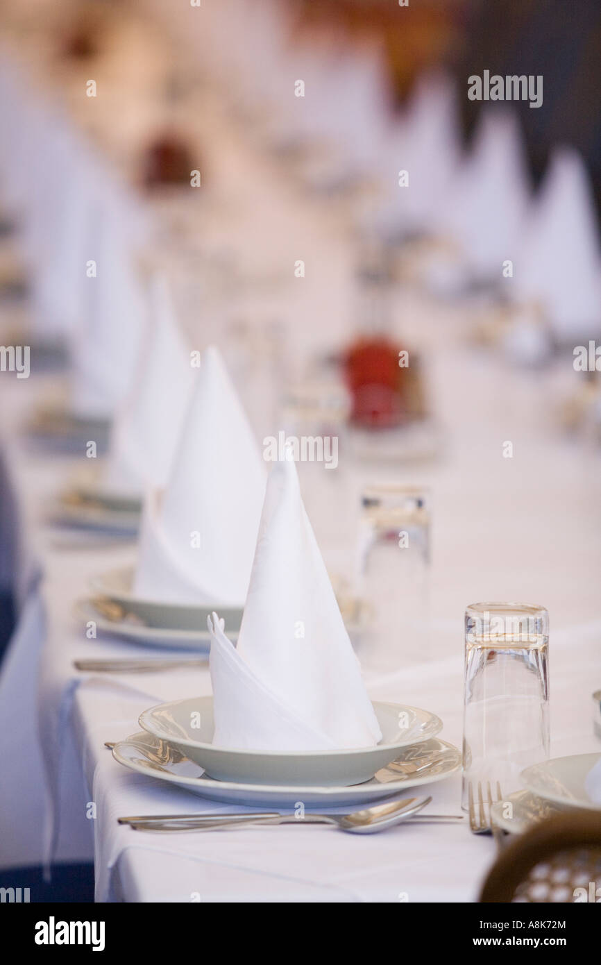 Table Set Ready for Dinner Stock Photo - Alamy