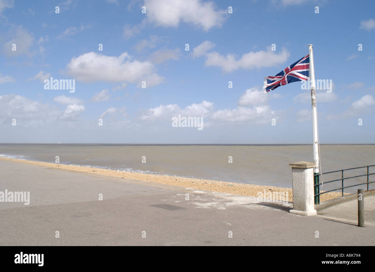 Union Jack flag at Deal beach on the Kent coast England UK Stock Photo ...