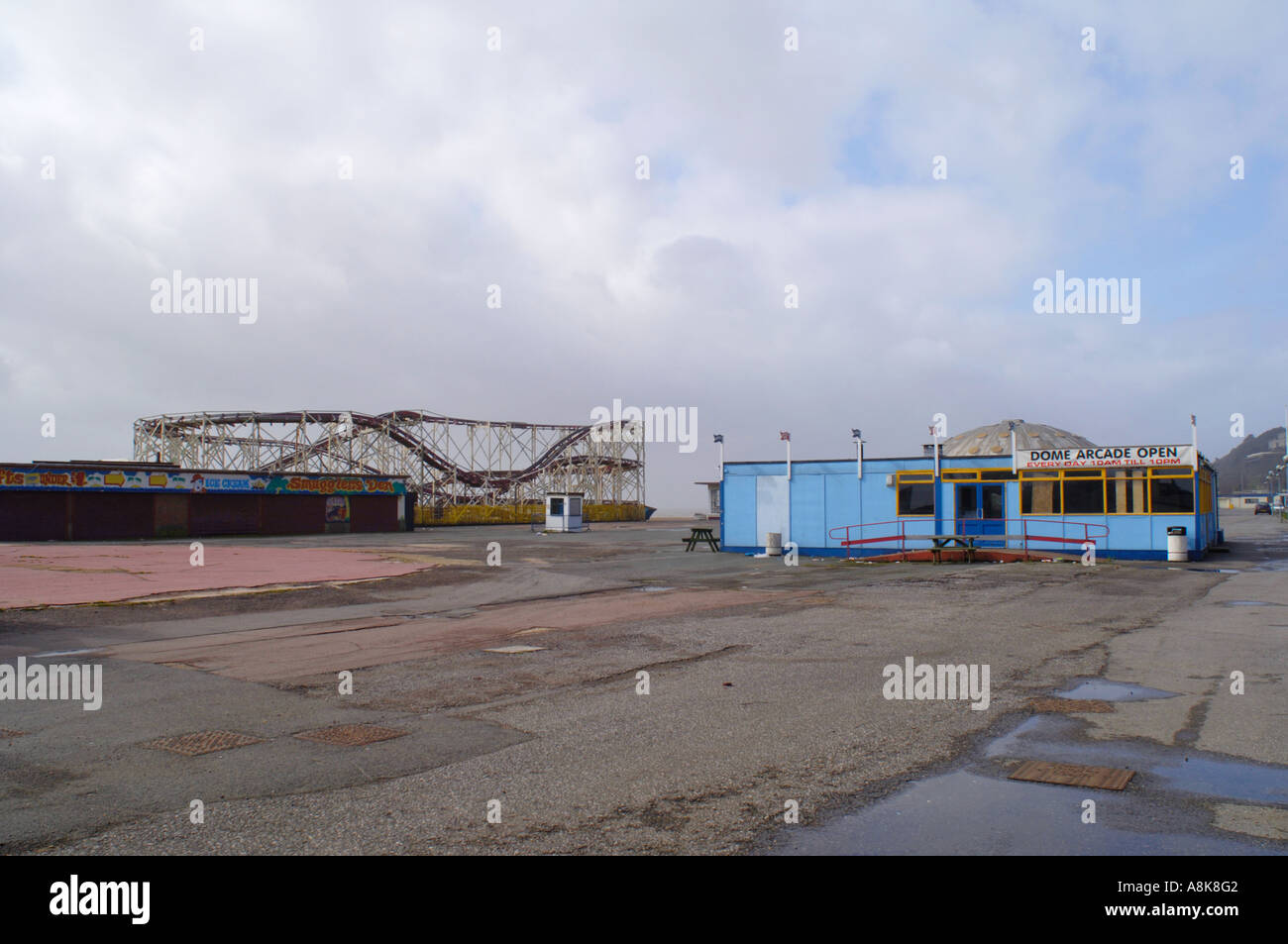 Abandoned funfair at Folkestone Kent UK Stock Photo - Alamy