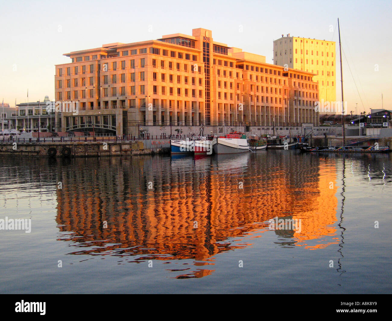 Setting Sun Lights Up BoE Building V and A Waterfront Cape Town South ...