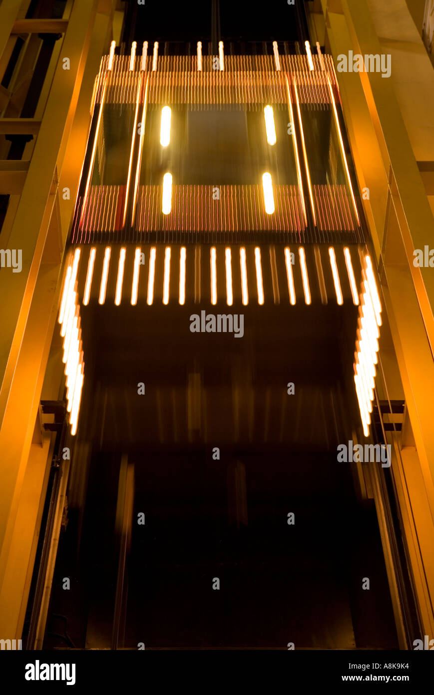 Movement of a moving lift captured in slow motion at the Genting ...