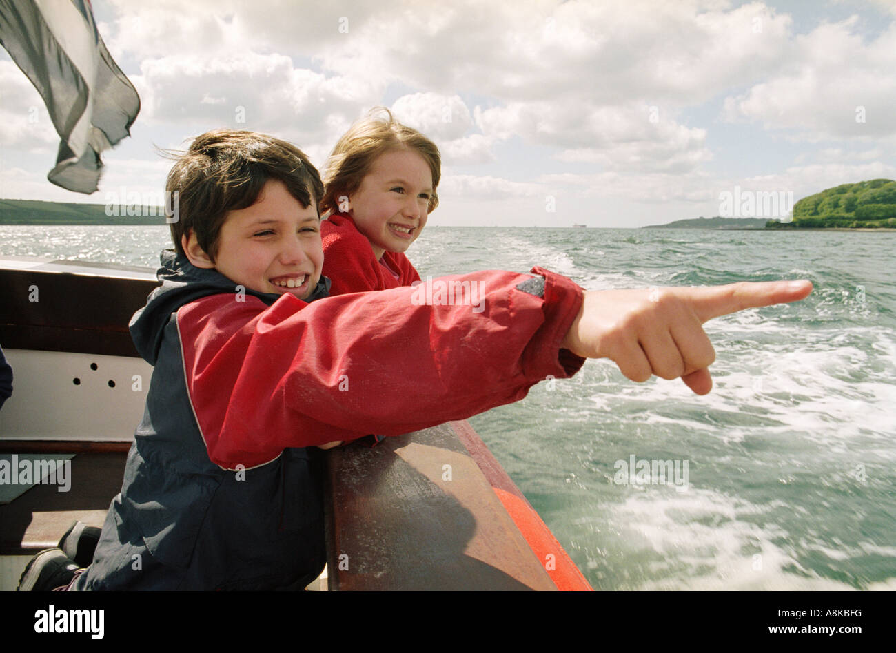Children on the boat hi-res stock photography and images - Alamy