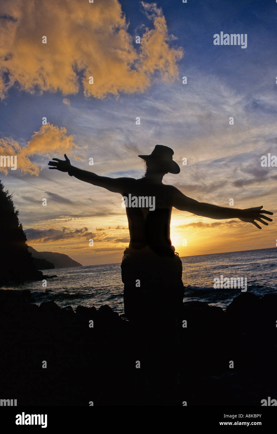 One Man Meditate Silhouette High Resolution Stock Photography and ...