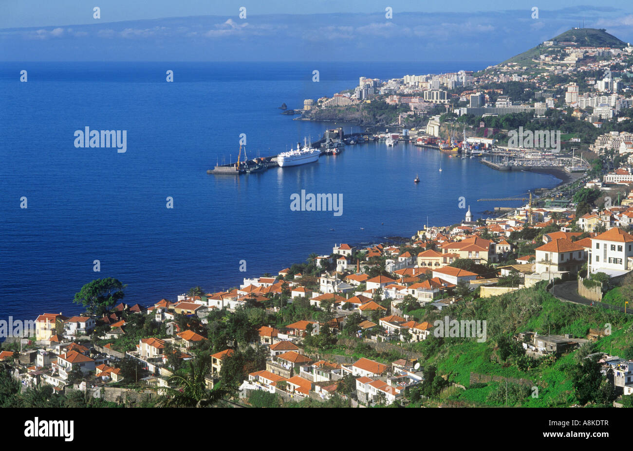 Funchal harbour with cruise ship Madeira Portugal Stock Photo - Alamy