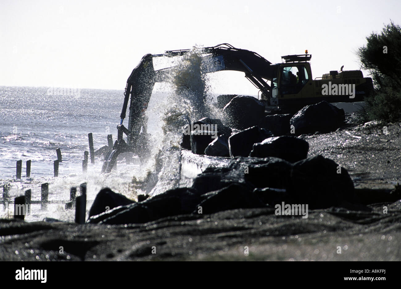 Rock armour coastal defences at east lane hi-res stock photography and ...