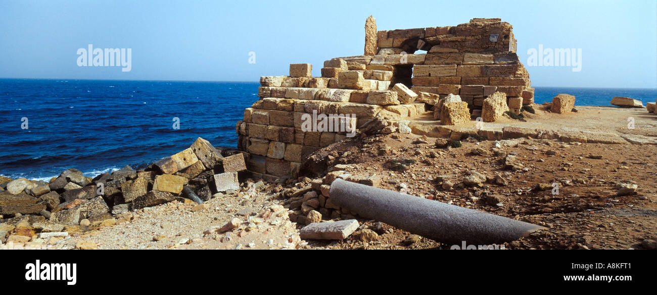 The remains of the Roman lighthouse at the entrance to the harbour at ...