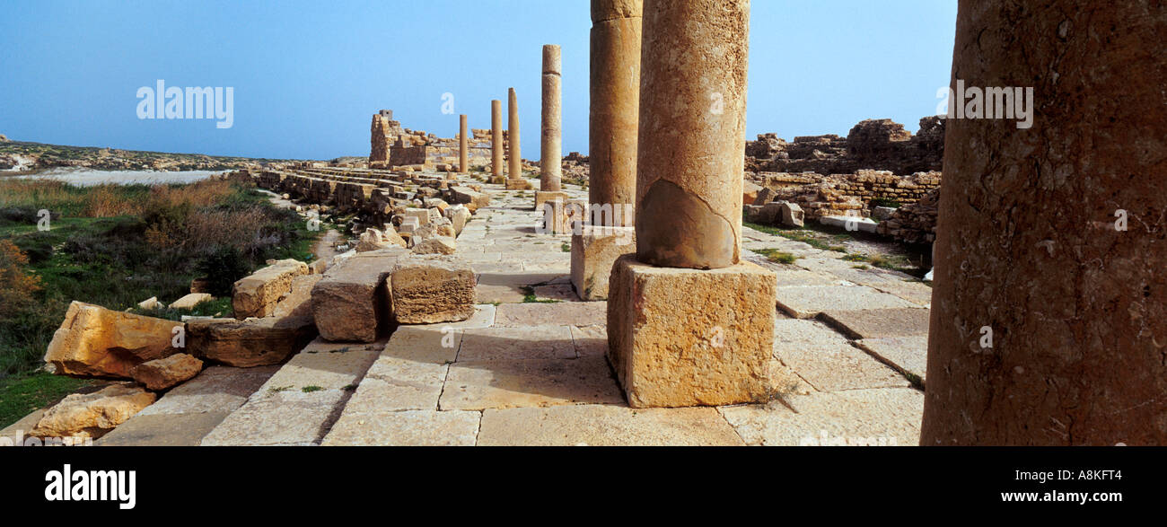 The old Roman harbour at Leptis Magna in Libya Stock Photo - Alamy