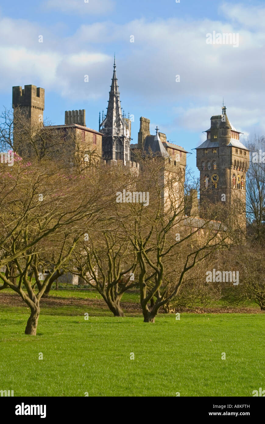 Clock tower in cardiff castle hi-res stock photography and images - Alamy