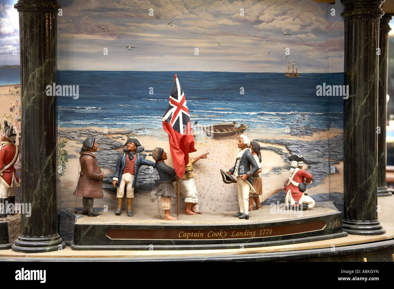 Queen Victoria Building galleried shopping centre interior with north ...