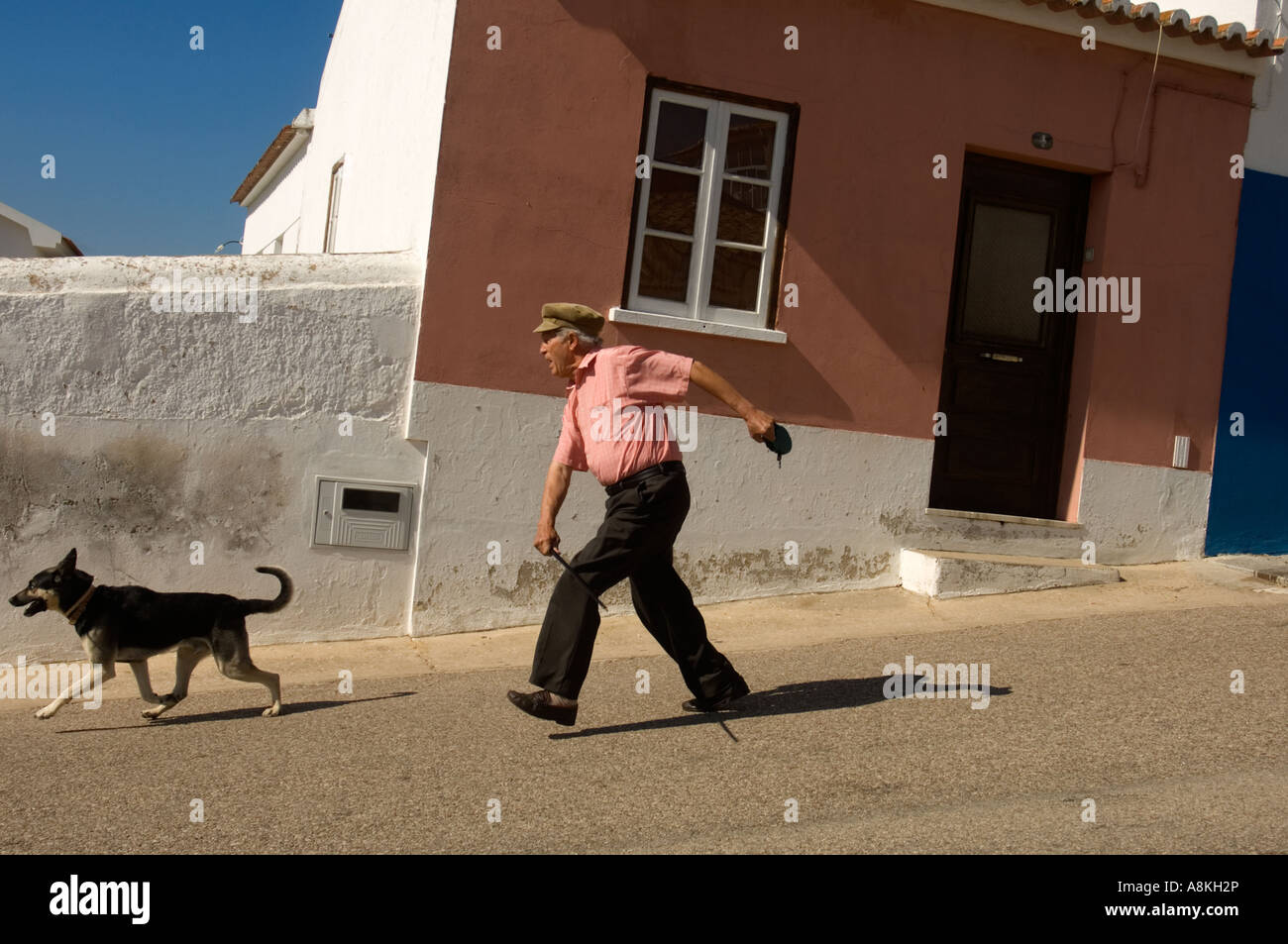 Dog chase man hi-res stock photography and images - Alamy