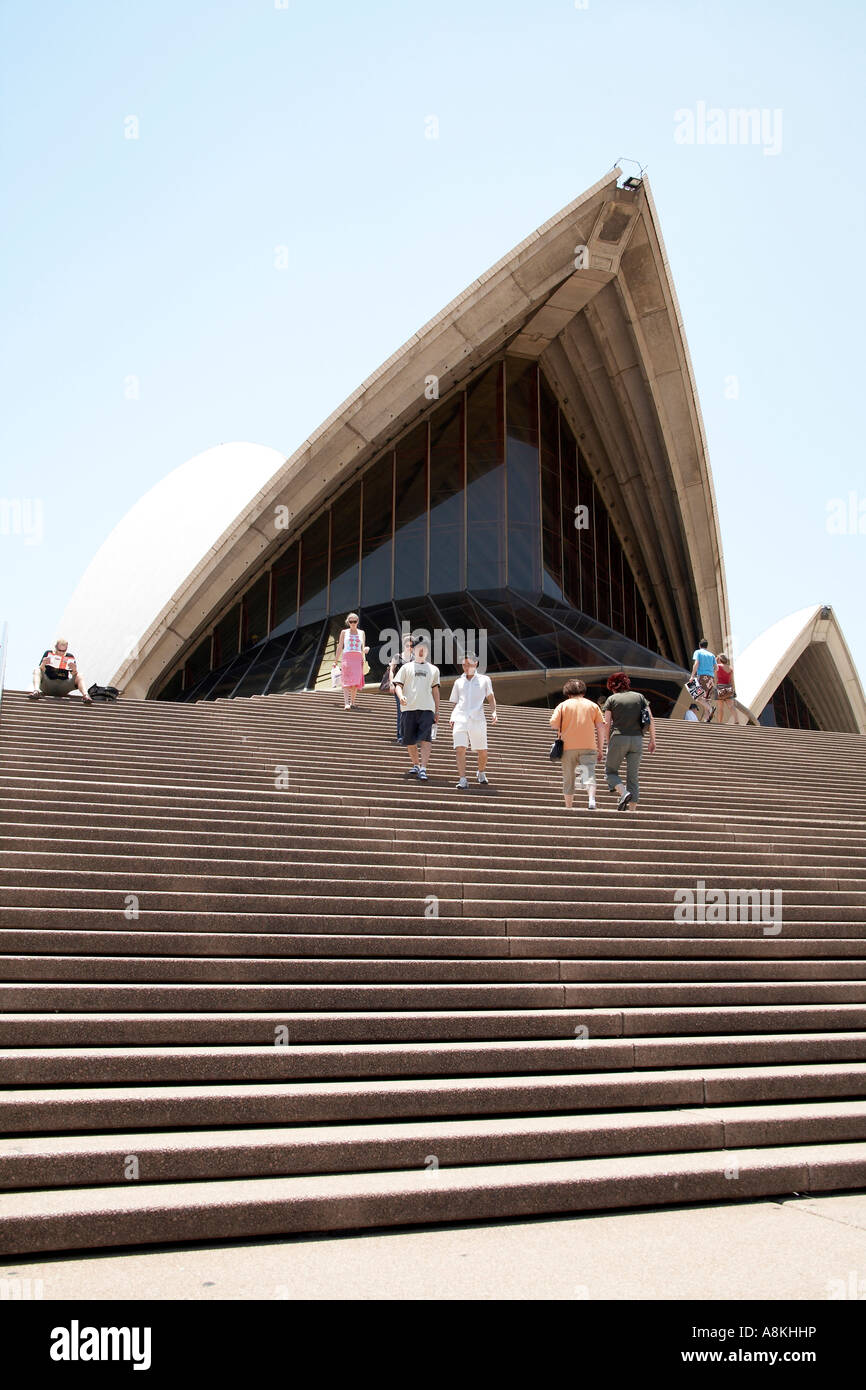Opera House with people on steps in Sydney New South Wales NSW ...