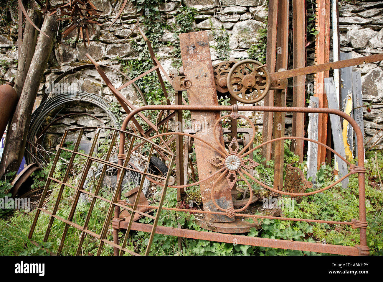 Rusty Iron Gates At Dolwilym Country House Carmathanshire Wales Britain ...