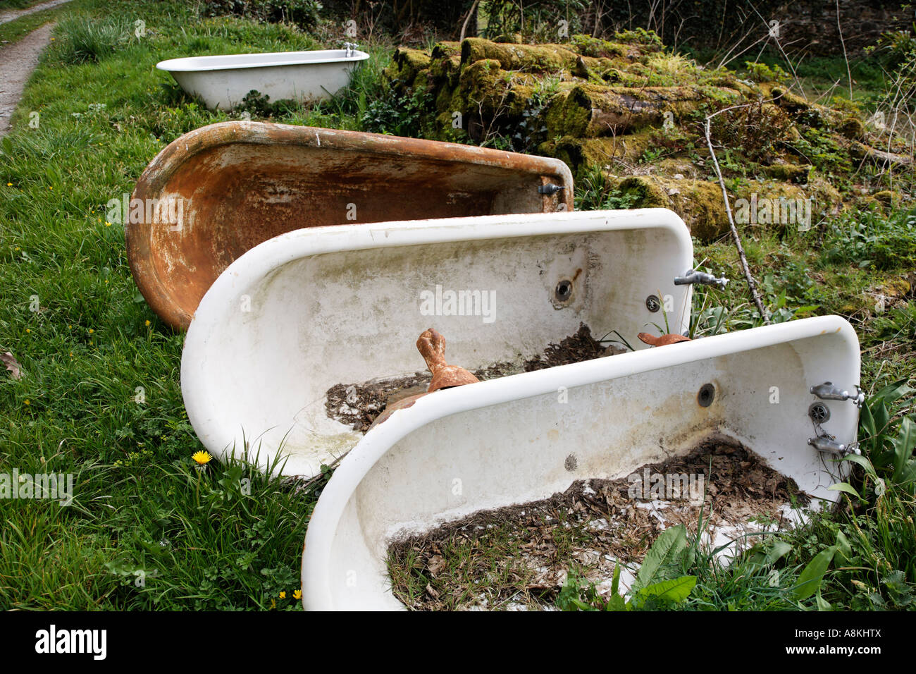 Iron Baths At Dolwilym Country House Carmathanshire Wales Britain UK ...