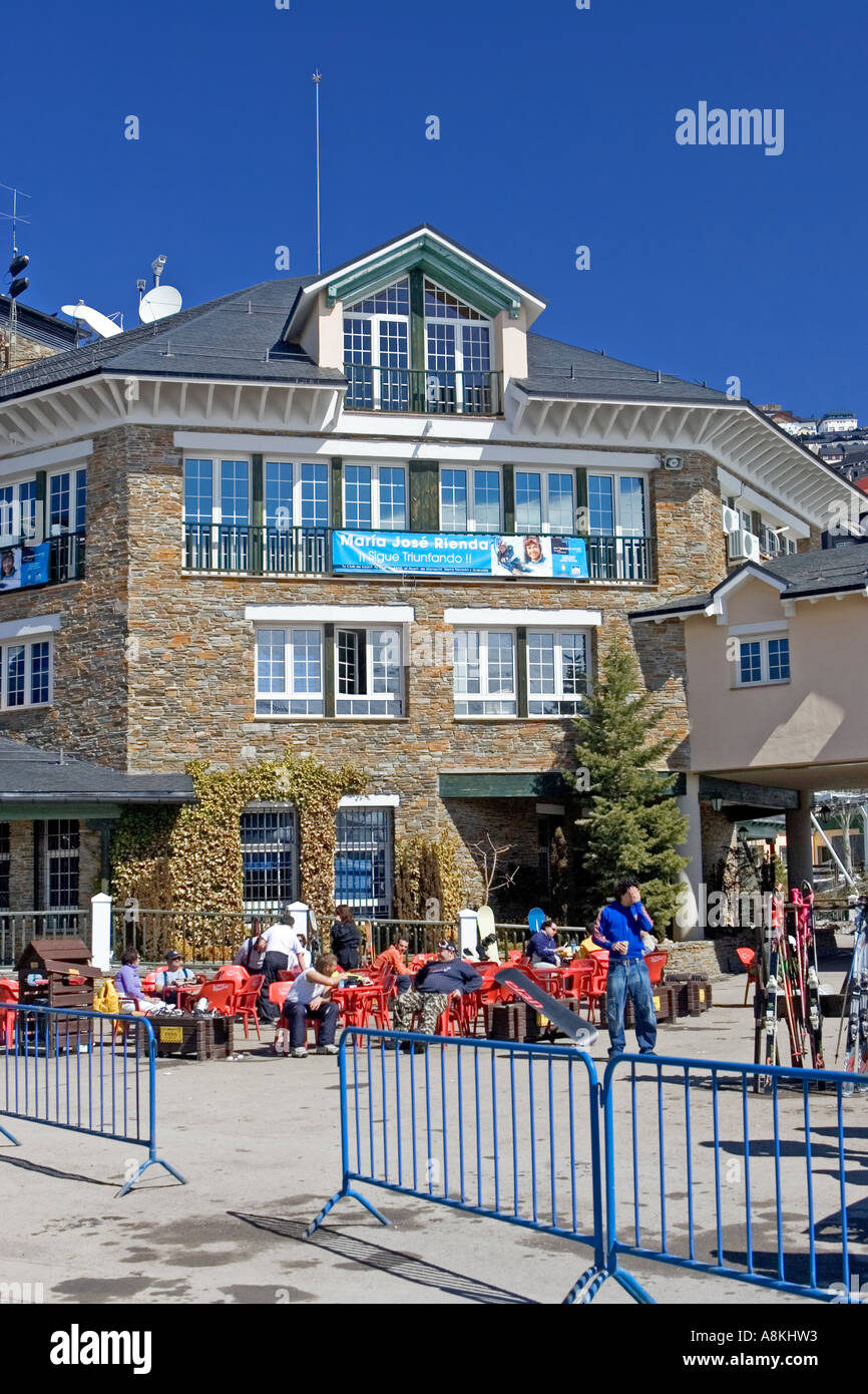 Main town square of Pradollano ski resort in the Sierra Nevada ...