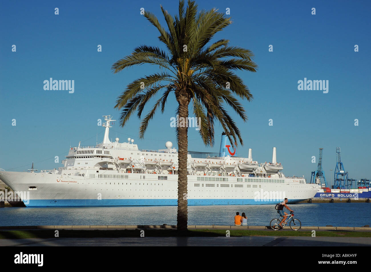 The Thomson Celebration cruse ship moored in Puerto de la Luz port. in ...