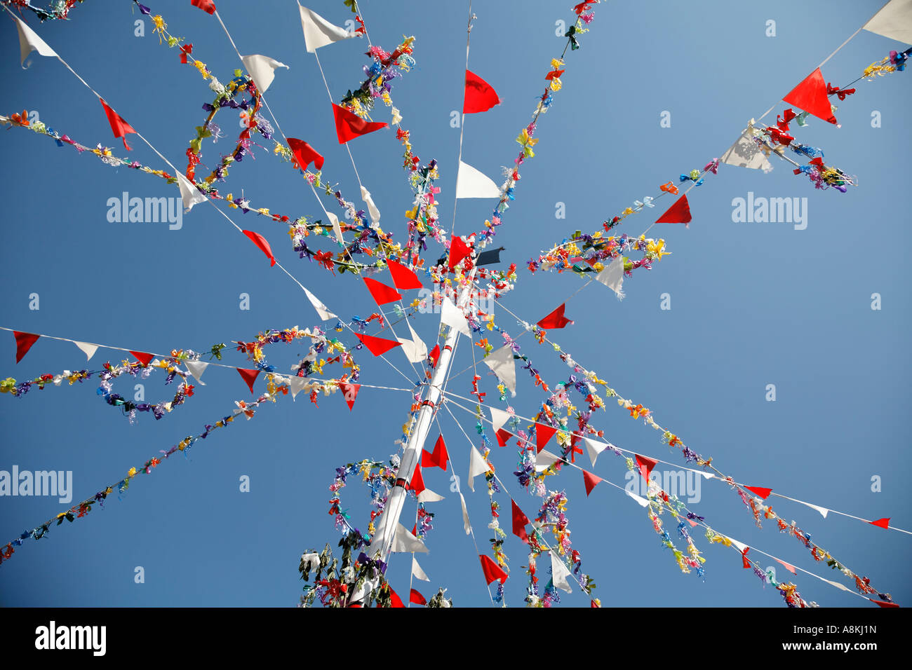 Mayday Pole Flags At The Obby Oss Mayday Celebrations Padstow Cornwall ...