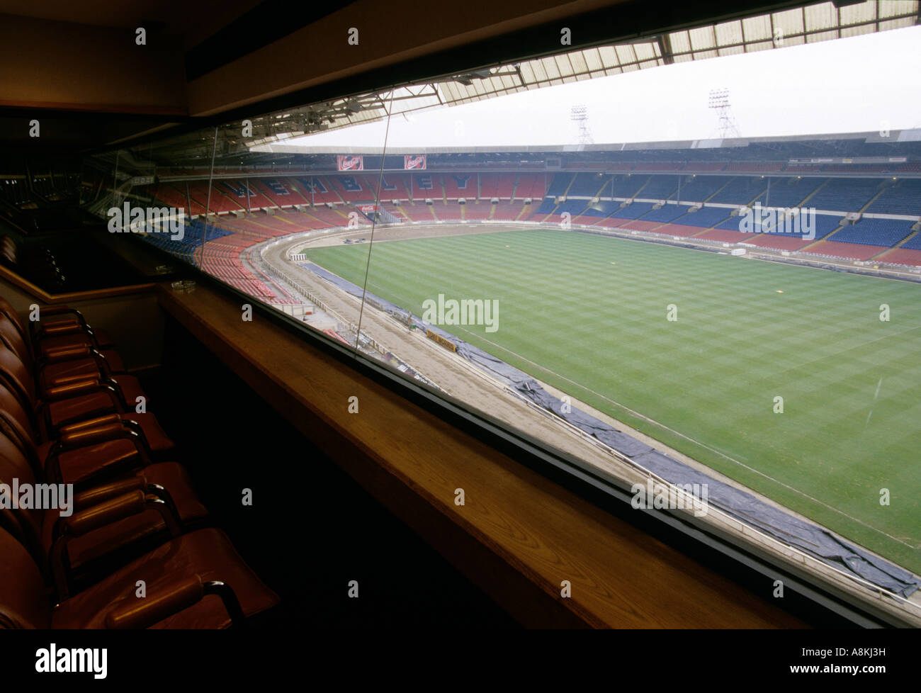 The corporate boxes at the old Wembley Stadium Stock Photo - Alamy