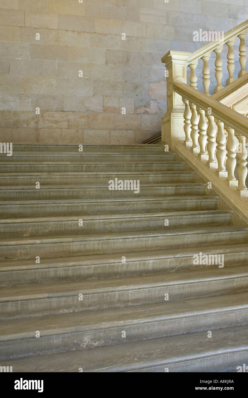 Beautiful stairway and architecture of the ancient Alhambra Palace in ...