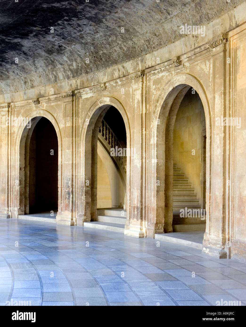 Beautiful arena and architecture of the ancient Alhambra Palace in ...