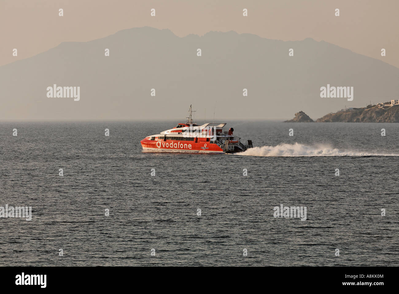 The fast ferry flying cat, Myconos, Greece Stock Photo - Alamy