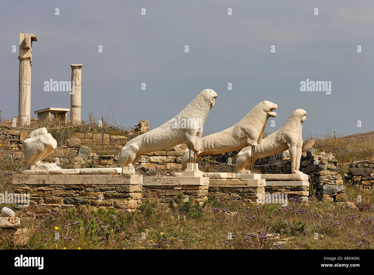 The lions are made of marble, Delos, Greece Stock Photo - Alamy