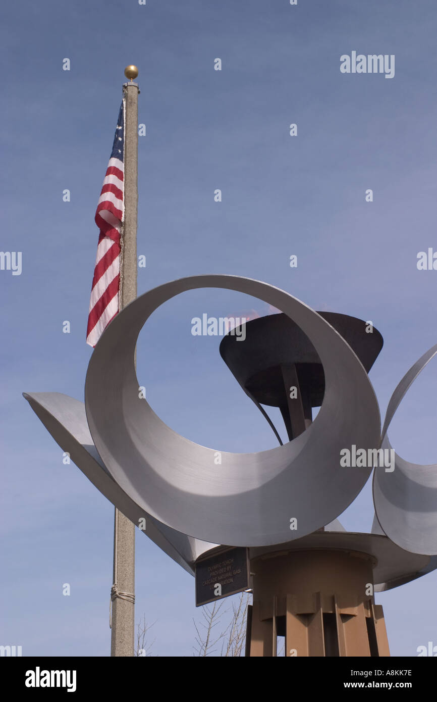 Washington States Special Olympics Torch and American Flag Stock Photo ...