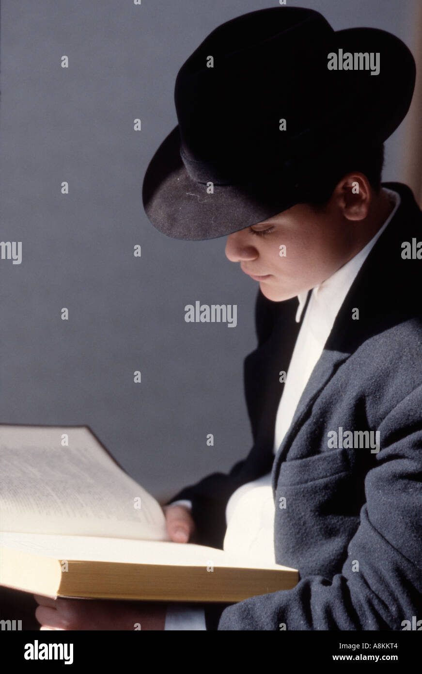 Jewish child studying religion in Montreal Quebec Canada Stock Photo ...
