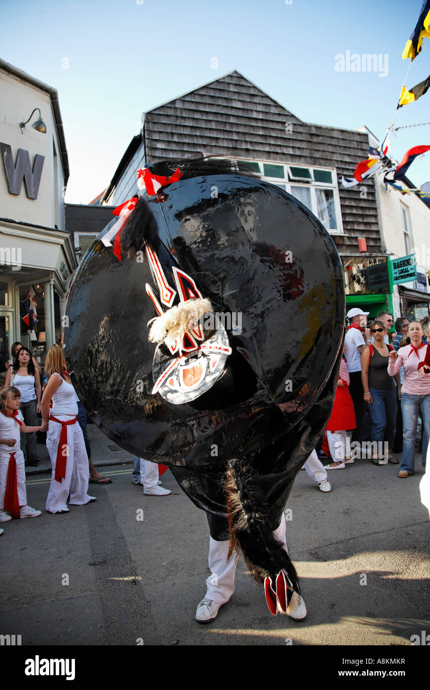 The Oss At The Obby Oss Mayday Celebrations Padstow Cornwall Britain UK ...