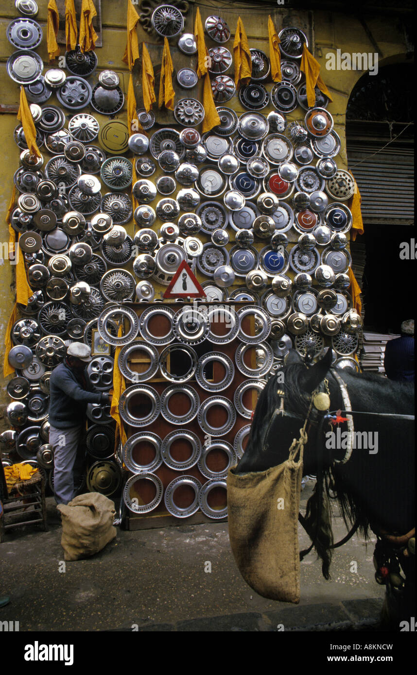 Garage with wheel caps in Alexandria Egypt Africa Stock Photo - Alamy