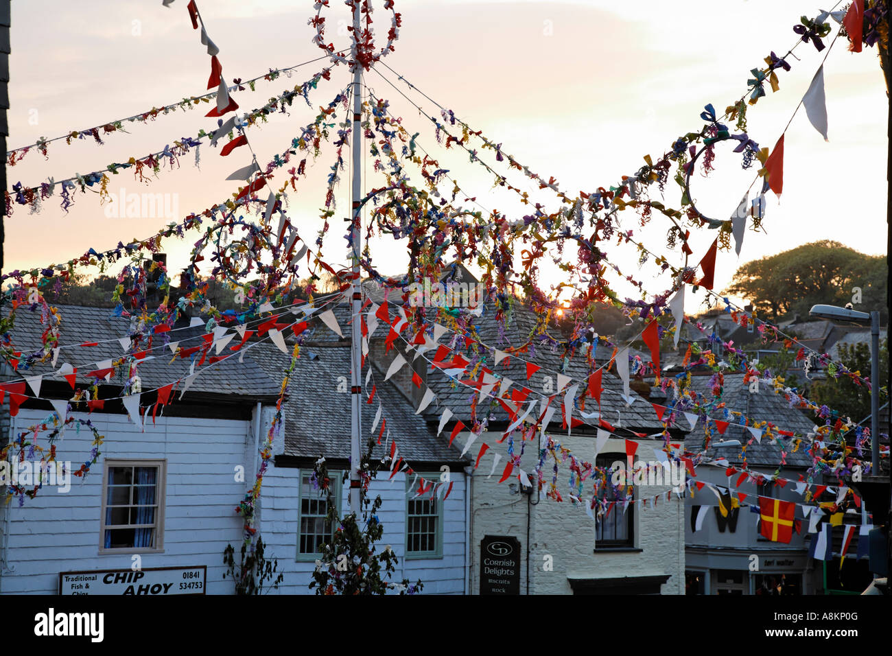 The Maypole At The Obby Oss Mayday Celebrations Padstow Cornwall ...