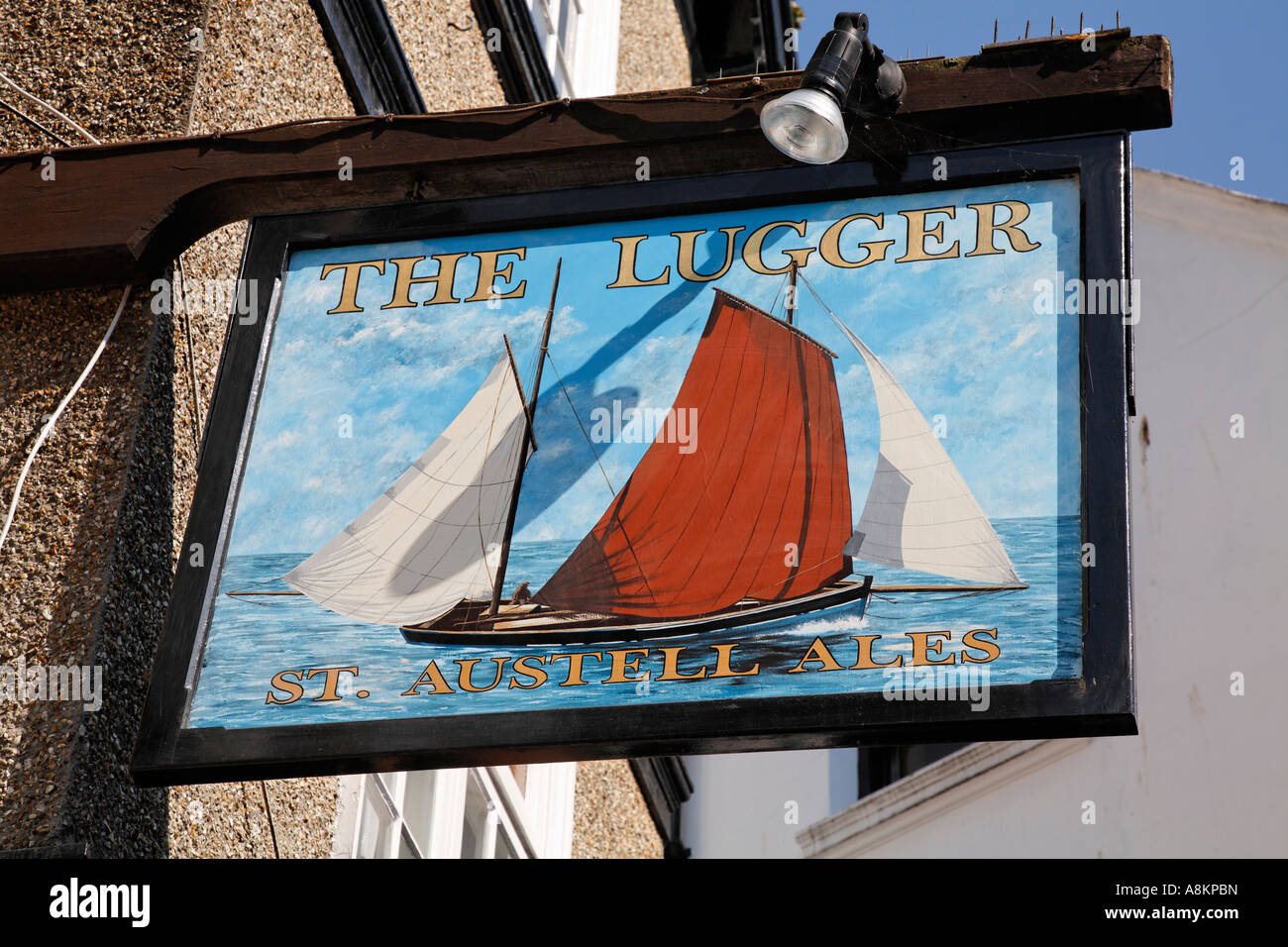 The Lugger Pub Sign Fowey Harbour Cornwall England UK Europe Stock ...