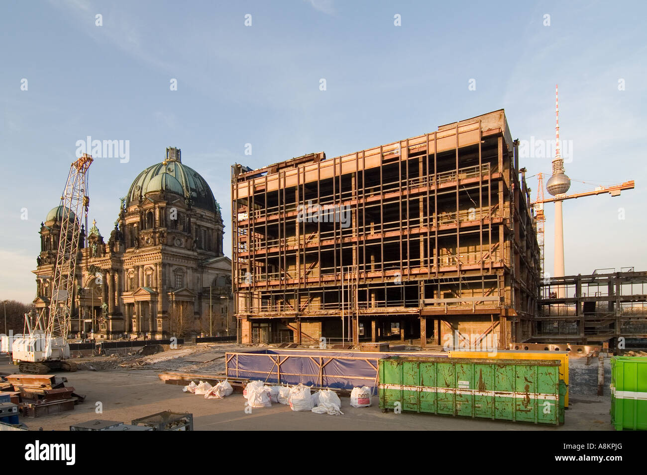 Tear down of the old parliament building of the GDR, Berlin, Germany ...