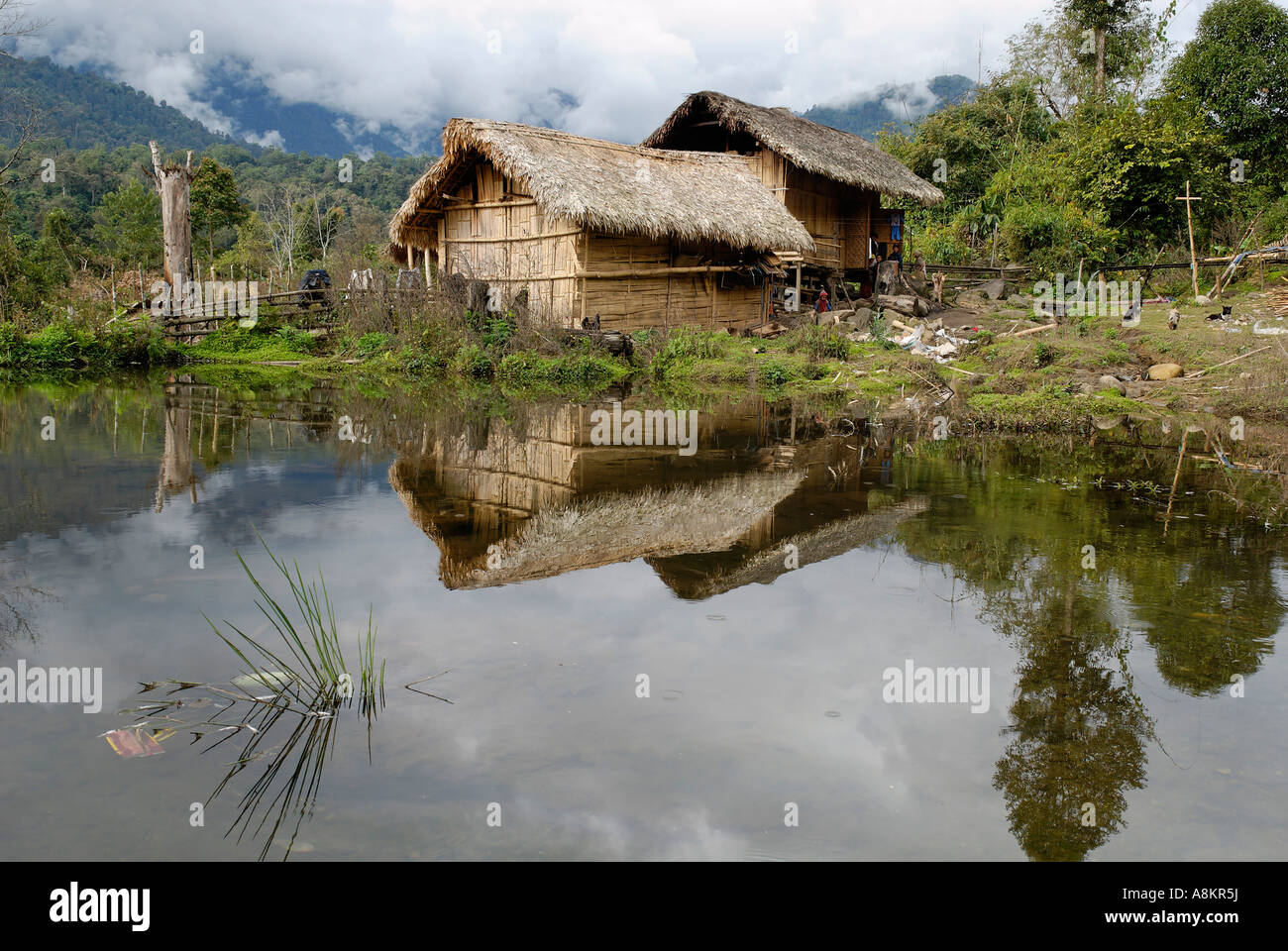 Traditional Rawang house, Kachin State, Myanmar Stock Photo - Alamy