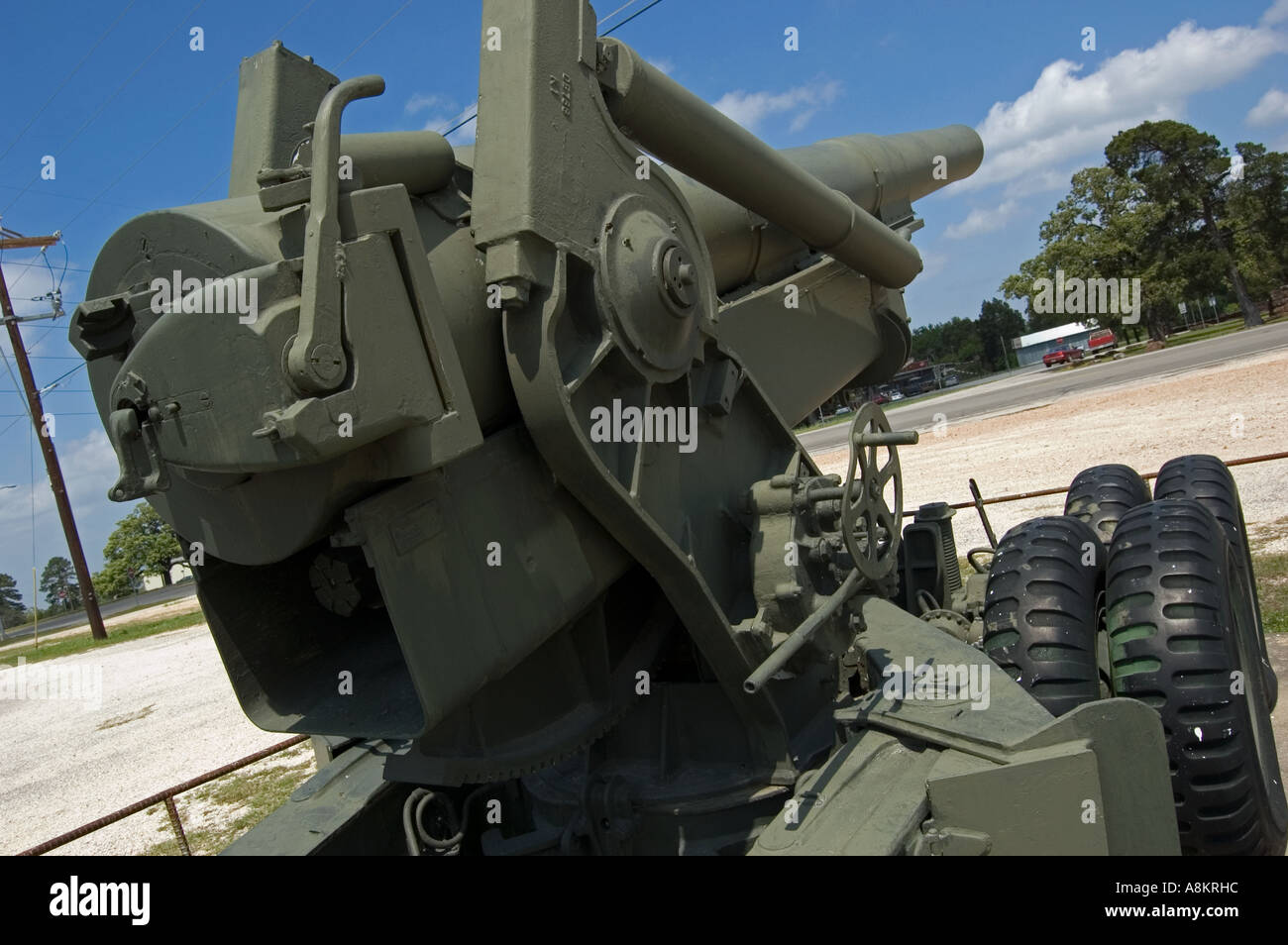 Military cannon equipment on display Stock Photo - Alamy