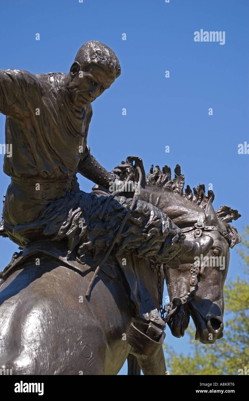 Horse and rider action statue Stock Photo - Alamy