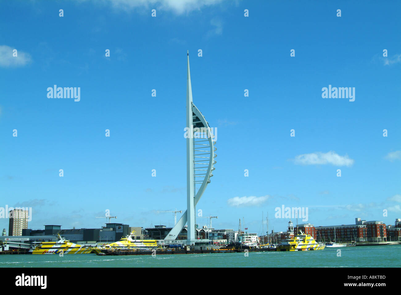 The Spinnaker Tower which stands at 165 metres high is being built ...