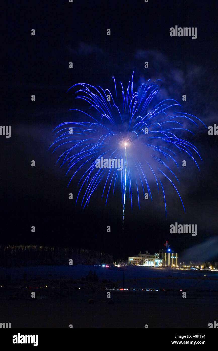 Blue fireworks explosion Stock Photo - Alamy