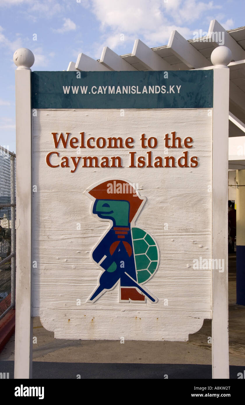 Grand Cayman George Town sir turtle welcome to the cayman islands sign ...
